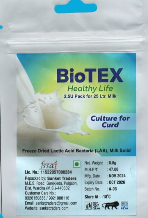 Bio Tex Dahi Culture Manufacturer & Supplier | Premium Dahi Starter ...